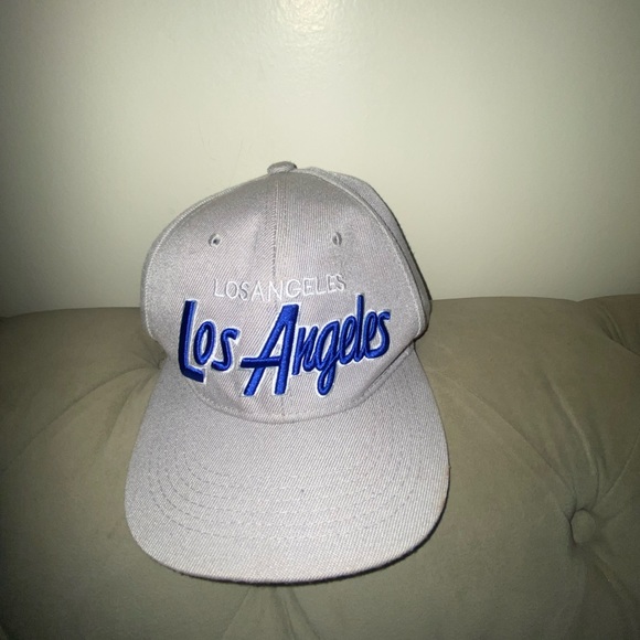 Accessories | Los Angeles Hat La Gray And Blue Embroidered | Poshmark